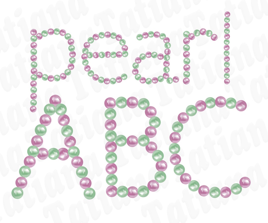 Pearl Alphabet Letters Clipart, Pastel Color Gems, PNG Files, Glamour ...