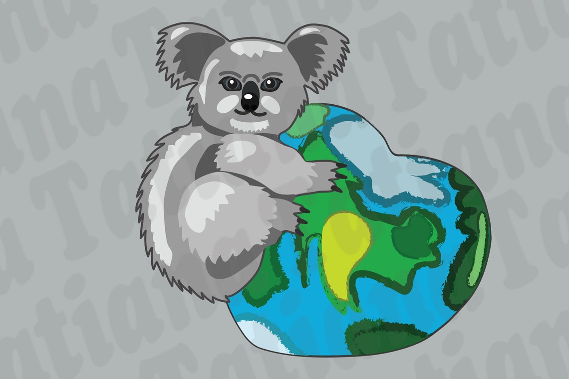 Vector Koala Clipart, Baby Animals PNG, Love Mother Earth, Printable ...