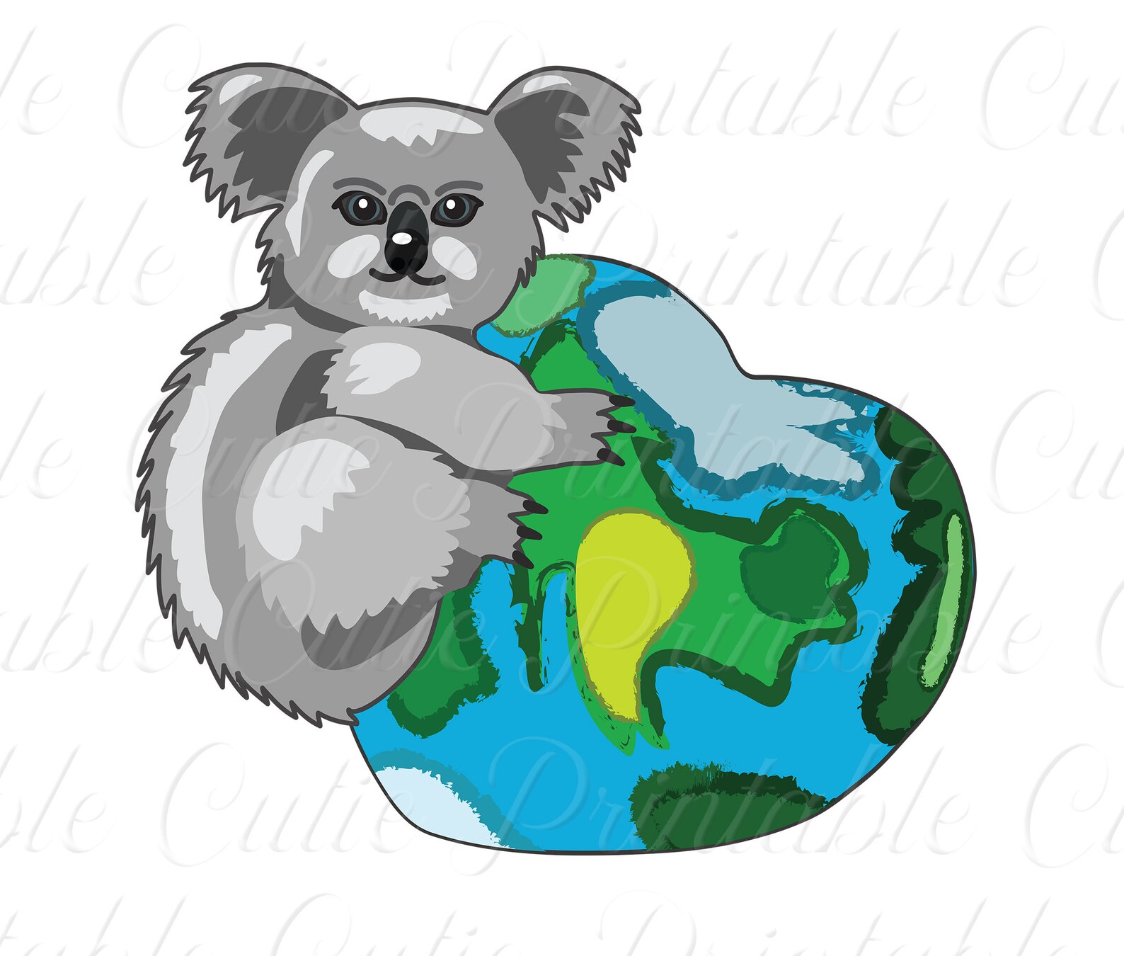 Vector Koala Clipart, Baby Animals PNG, Love Mother Earth, Printable ...