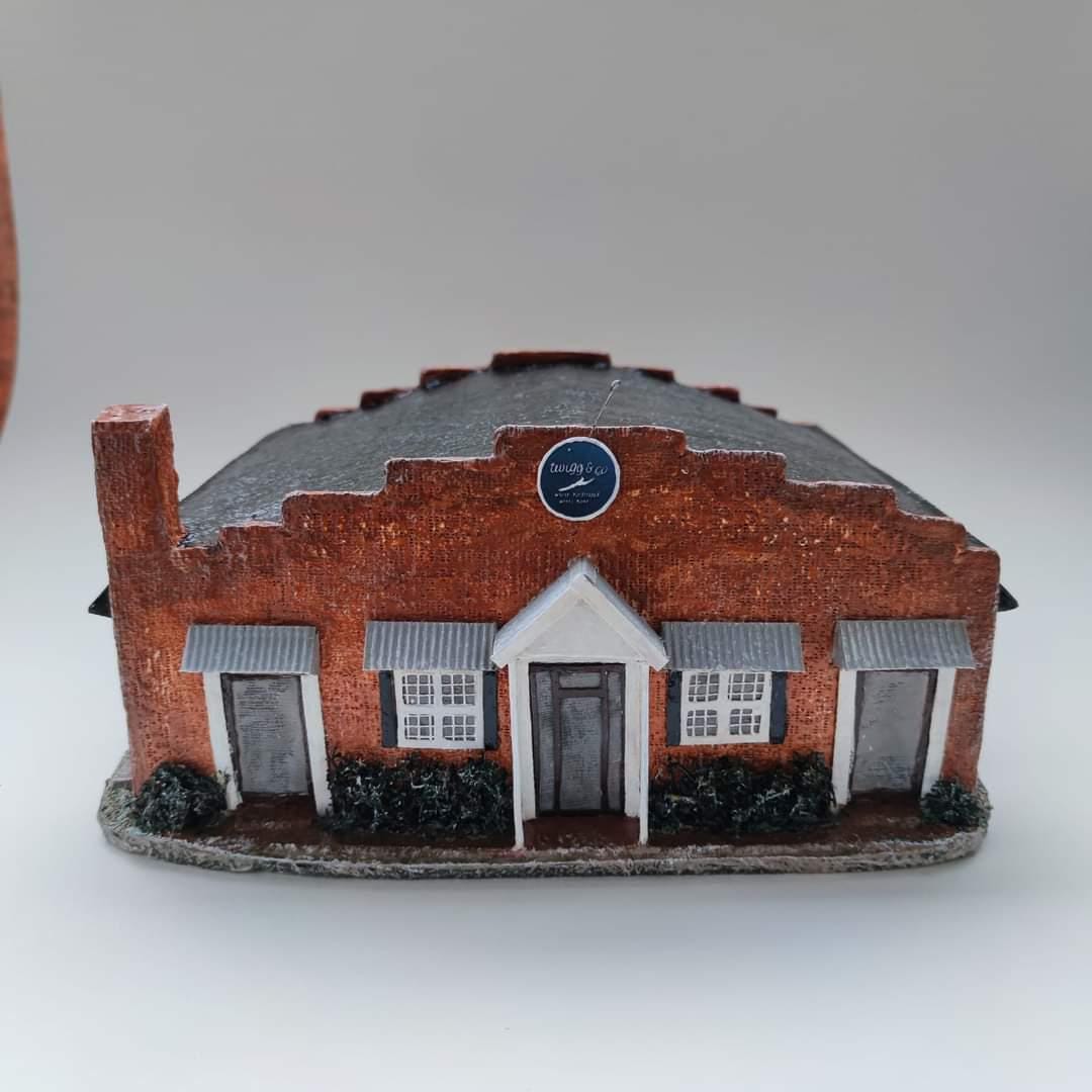 Paper Mache Lighted House Realistic, Custom Miniature in Old Industrial ...