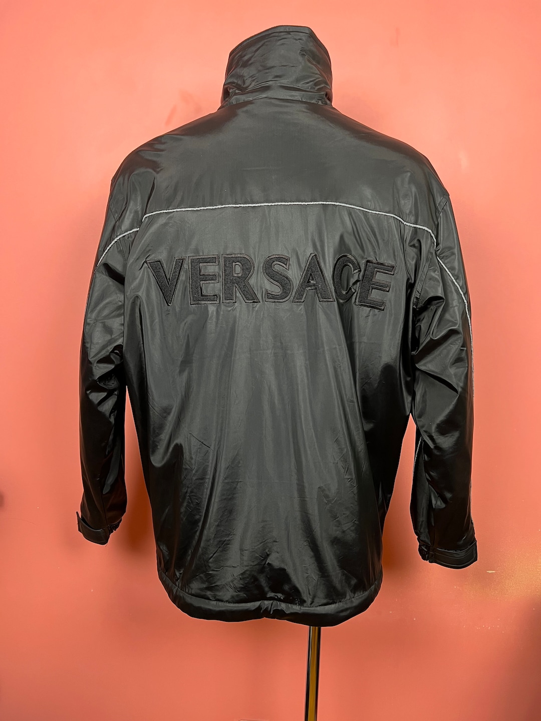 Versace V2 Vintage Streetwear Jacket Logo Rare Streetwear Oversized Y2k ...