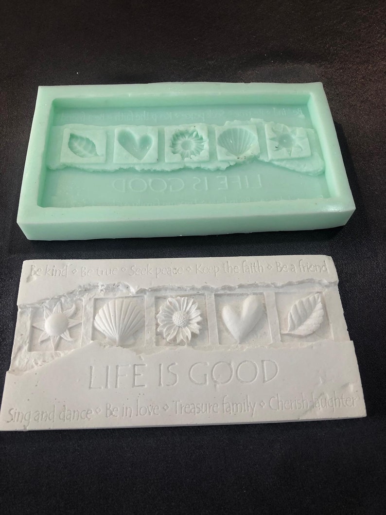 Silicone Casting mould Saying plate Life is Good | Etsy
