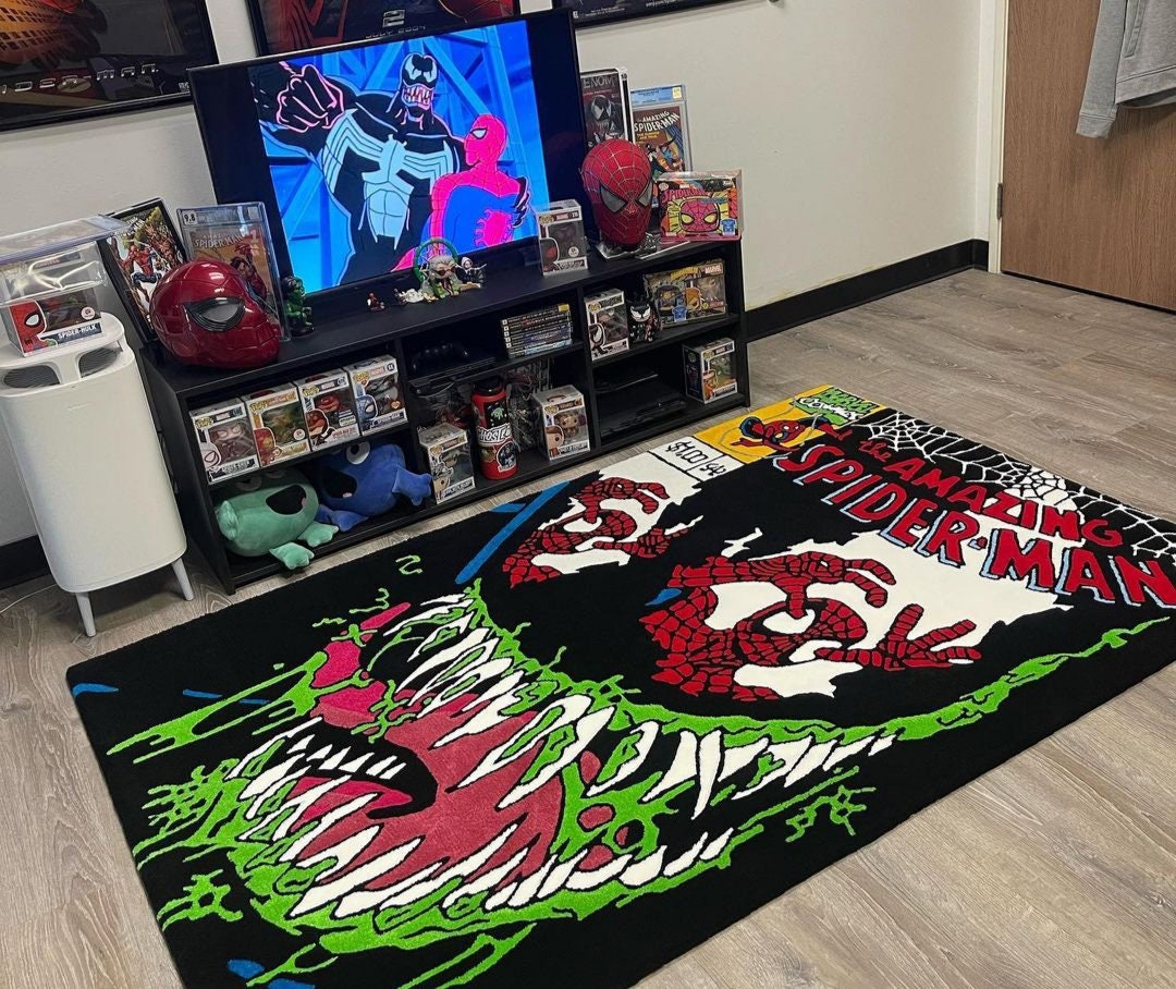 Spider Man Rug Hand Tufted Hand Made High-quality Rug for Animated Fans ...