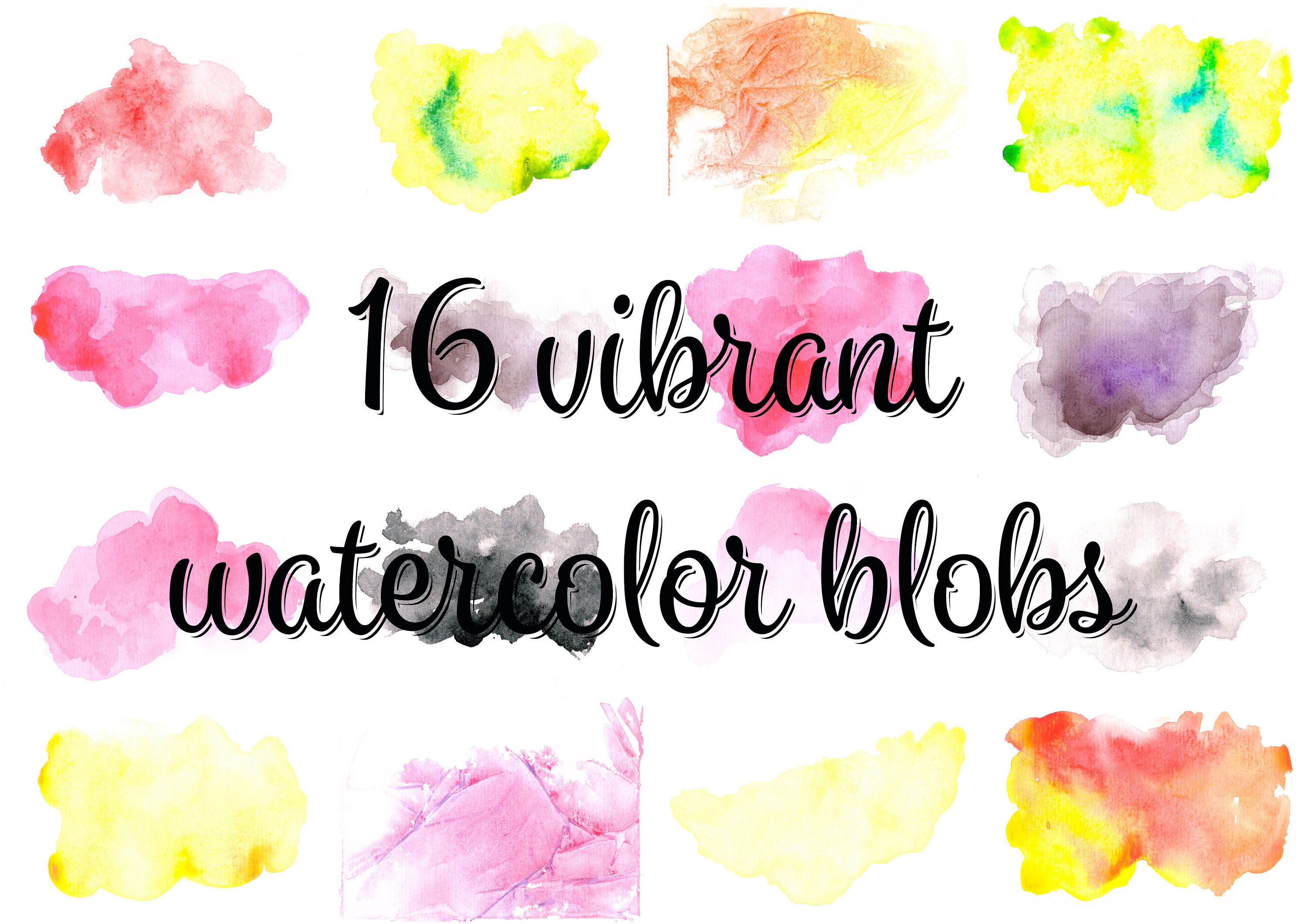 16 Printable Watercolor Clipart Splashes Watercolor Clip Art | Etsy