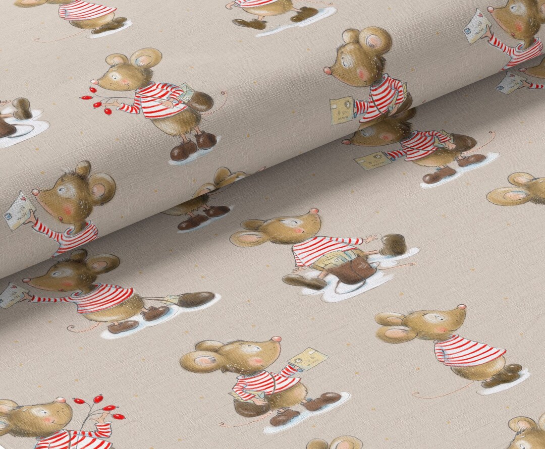 Own Production Organic Jersey / French Terry Mouse Christmas - Etsy