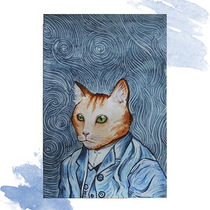 Pet Watercolor Painting Regal Cat Portrait Hand-painted Cat in - Etsy
