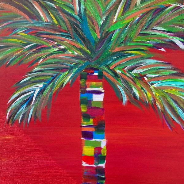 Palm Tree Painting - Etsy