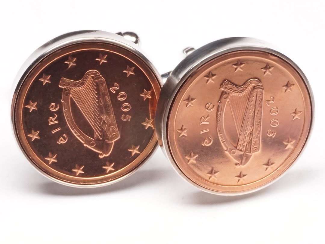 Cufflinks 2 Cent Ireland Celtic Harp Ø 20 Mm - Etsy
