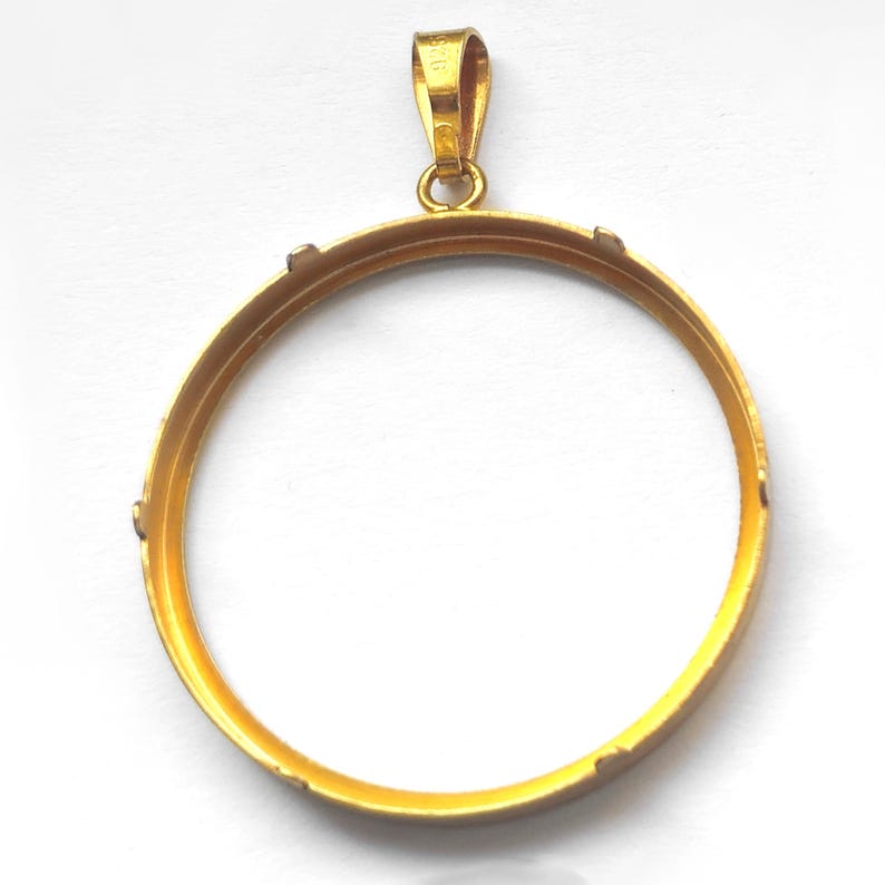 Coin Bezels, 925 Sterling Silver, 24-karat Gold-plated, Inner Diameter ...