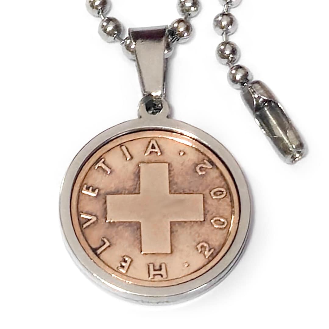 Coin Pendant Switzerland With Date HELVETIA SWISS CROSS Made of ...
