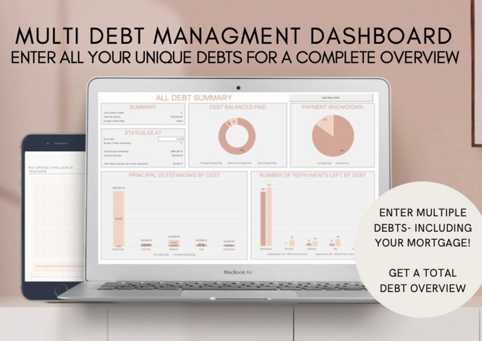 MULTI DEBT MANAGEMENT Dashboard Excel | Etsy