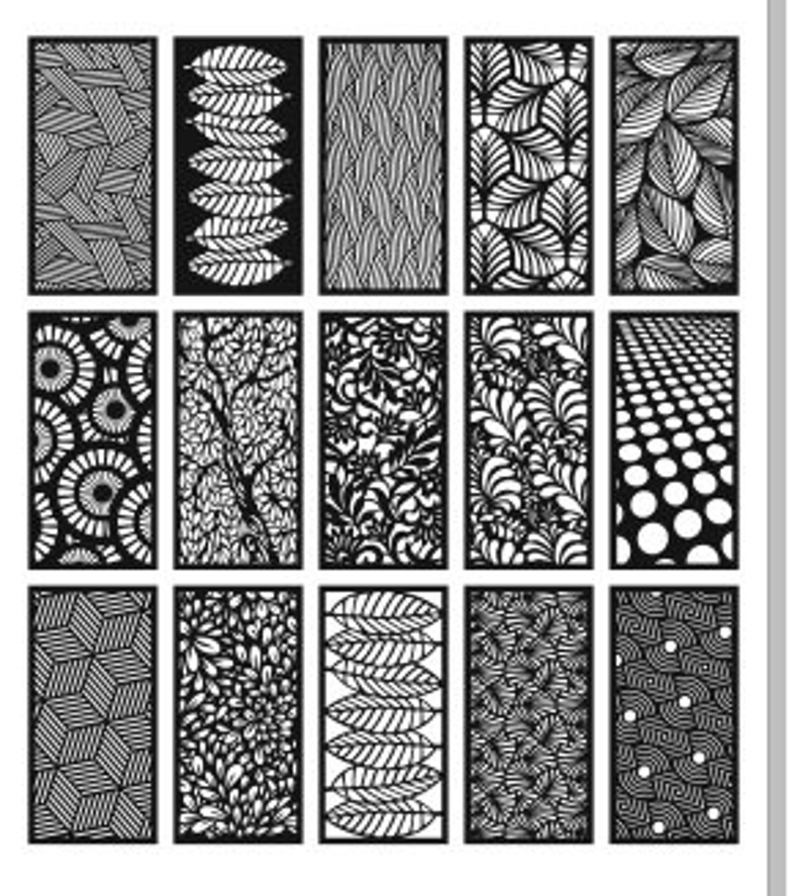 Ornamental Laser Cut Panels Vector File 15 Pcs Bundle | Etsy