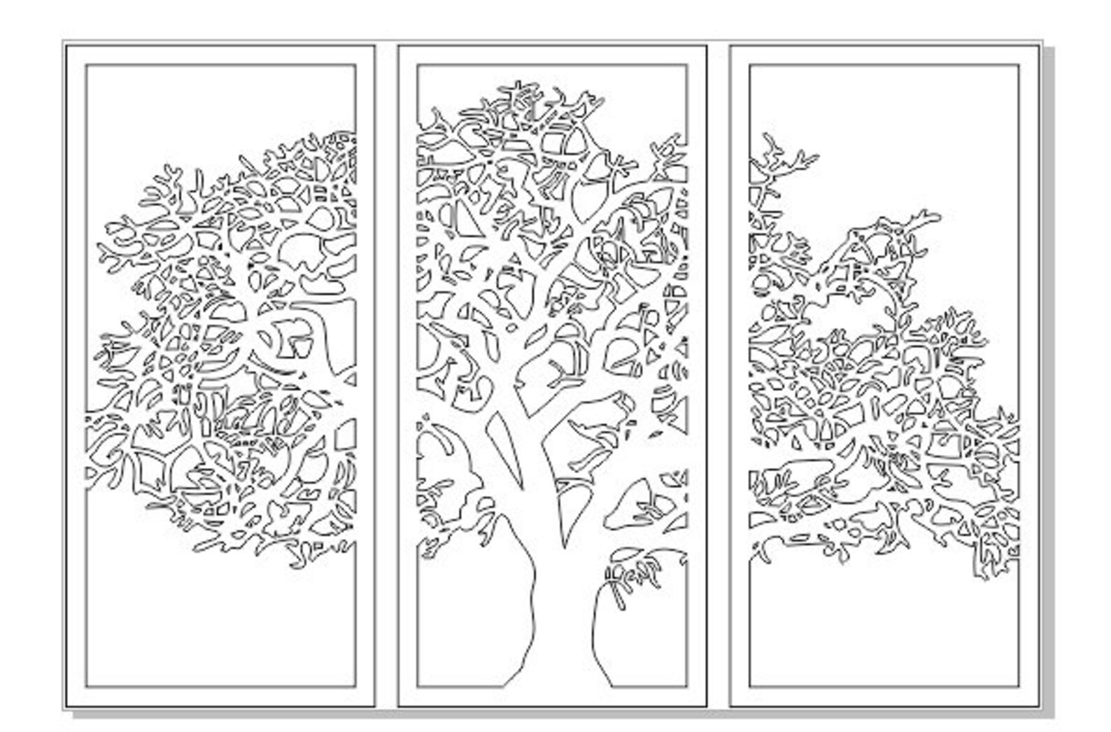 Decorative Wall Panel Tree Ornamental Laser Cut Panels Vector | Etsy