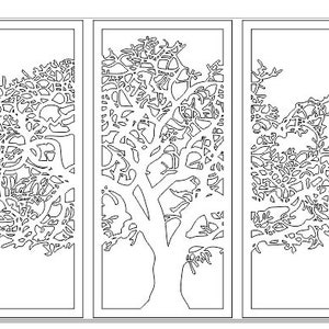 Decorative Wall Panel Tree Ornamental Laser Cut Panels Vector | Etsy