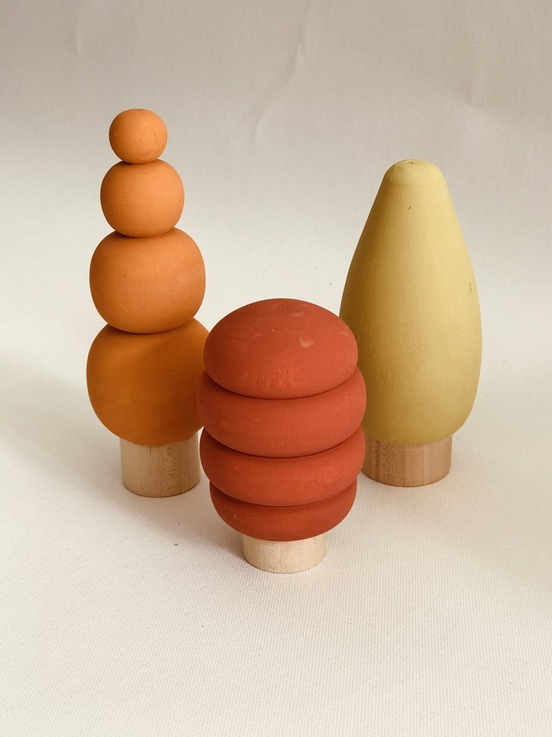 Wooden Toy Forest Set autumn 3 Pieces - Etsy