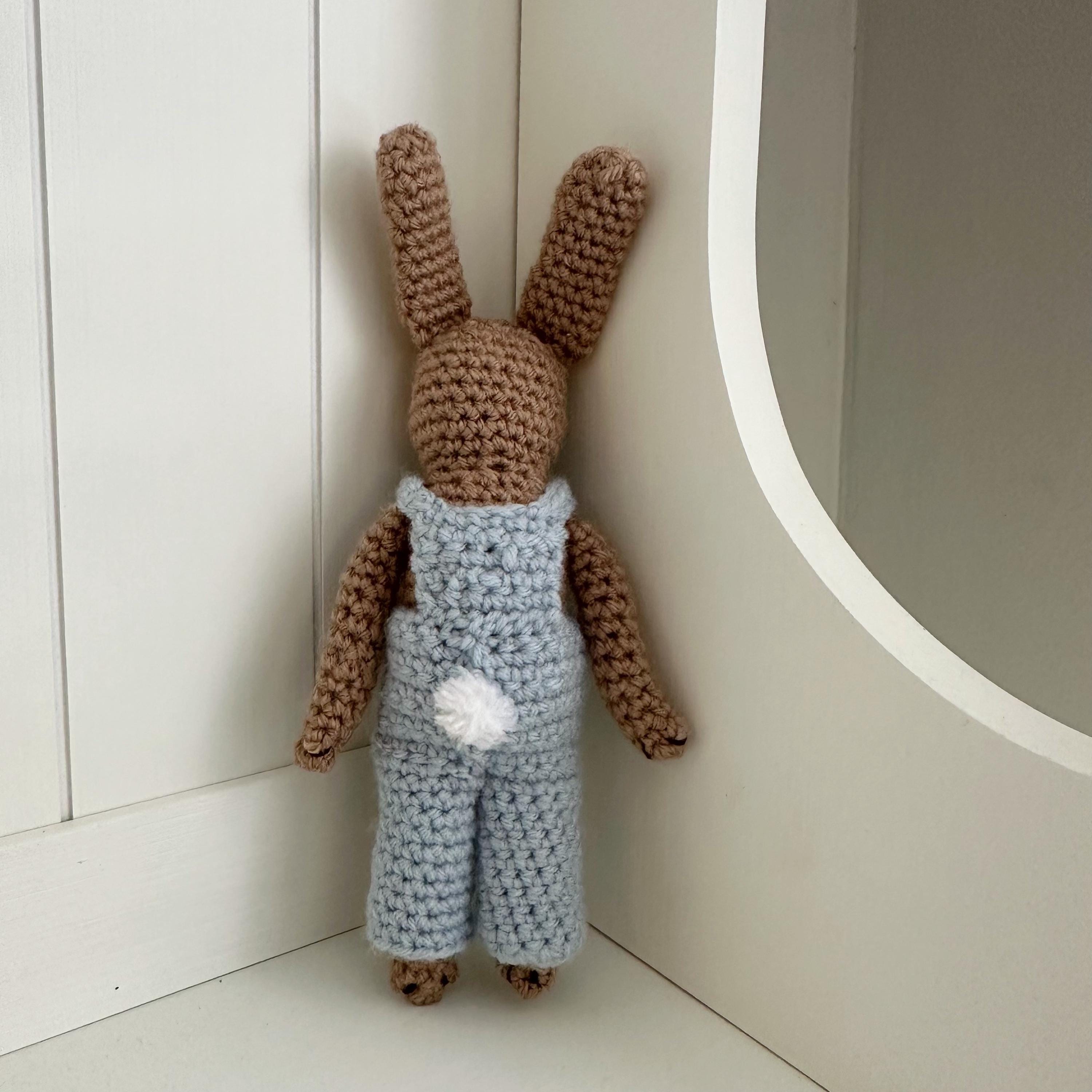 Rabbit in Overalls Crochet Pattern, Cute Bunny Crochet Pattern, Stuffed ...