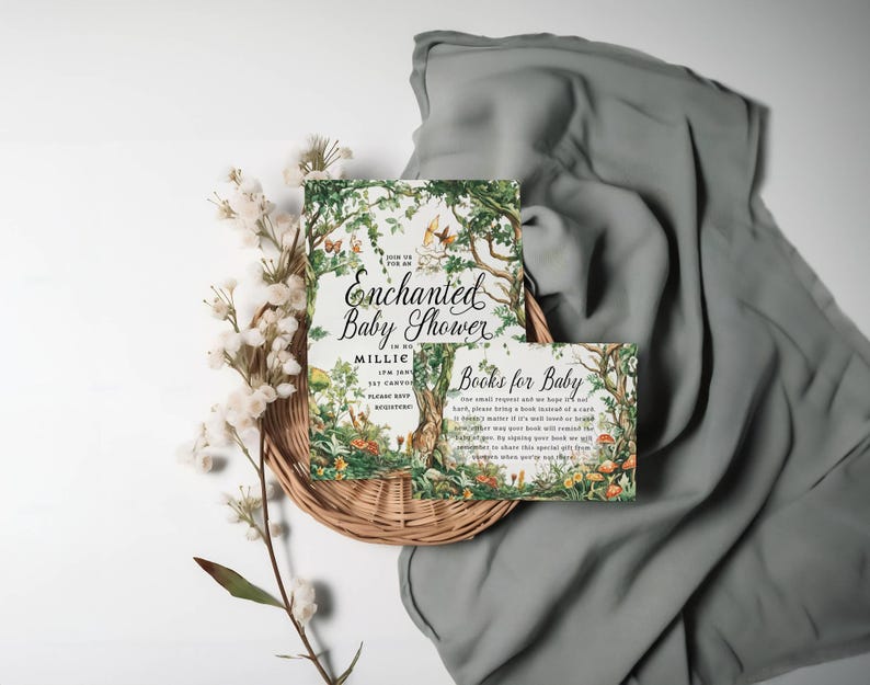 Enchanted Forest Baby Shower Invitation Bundle - Forest Baby Shower ...