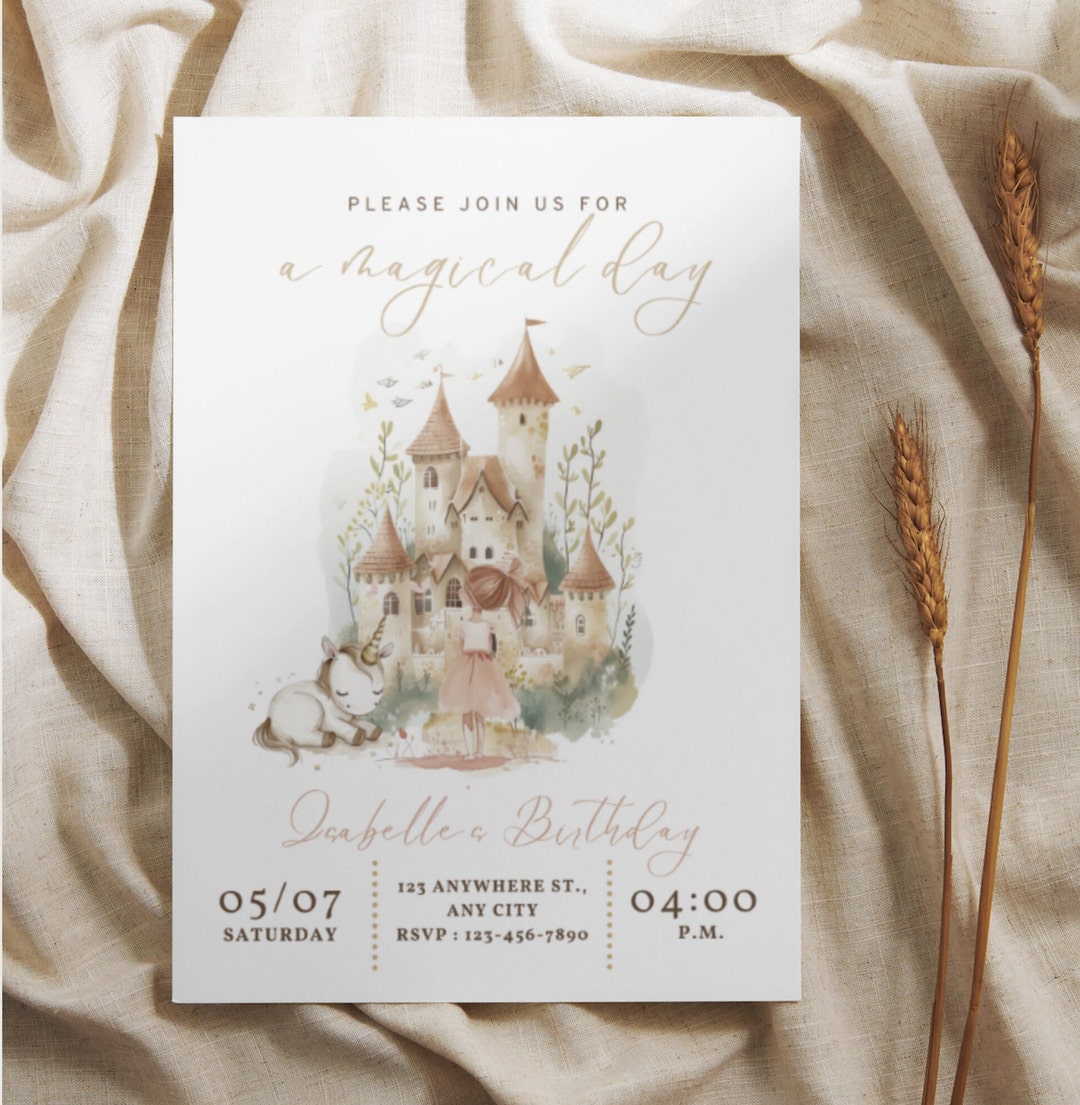 Fairytale Birthday Invitation, Storybook Birthday Invitation , Unicorn ...