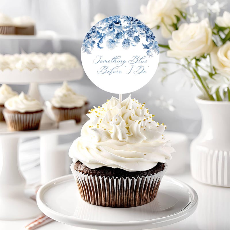 Blue Cupcake Toppers - Etsy