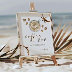 A Baby is Brewing Coffee Bar Sign - Baby Shower Signs - Editable in ...