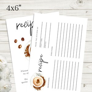 Love is Brewing Recipe Cards, Coffee Recipe Card Printable, for Bridal ...