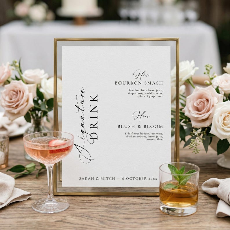 Wedding Bar Collection | 4 Sign Bundle | Minimalist Wedding Bar Signs ...