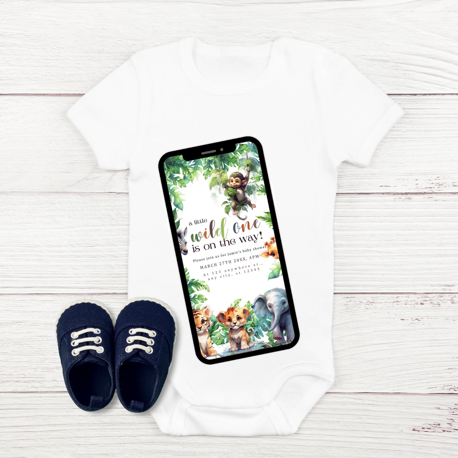 A Little Wild One Baby Shower Invitation, Safari Baby Shower Invitation ...