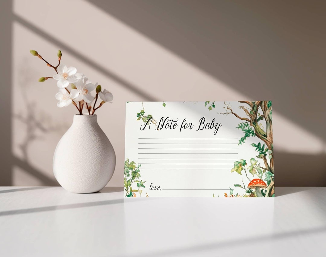 Enchanted Baby Shower Note for Baby Card, Baby Shower Template ...