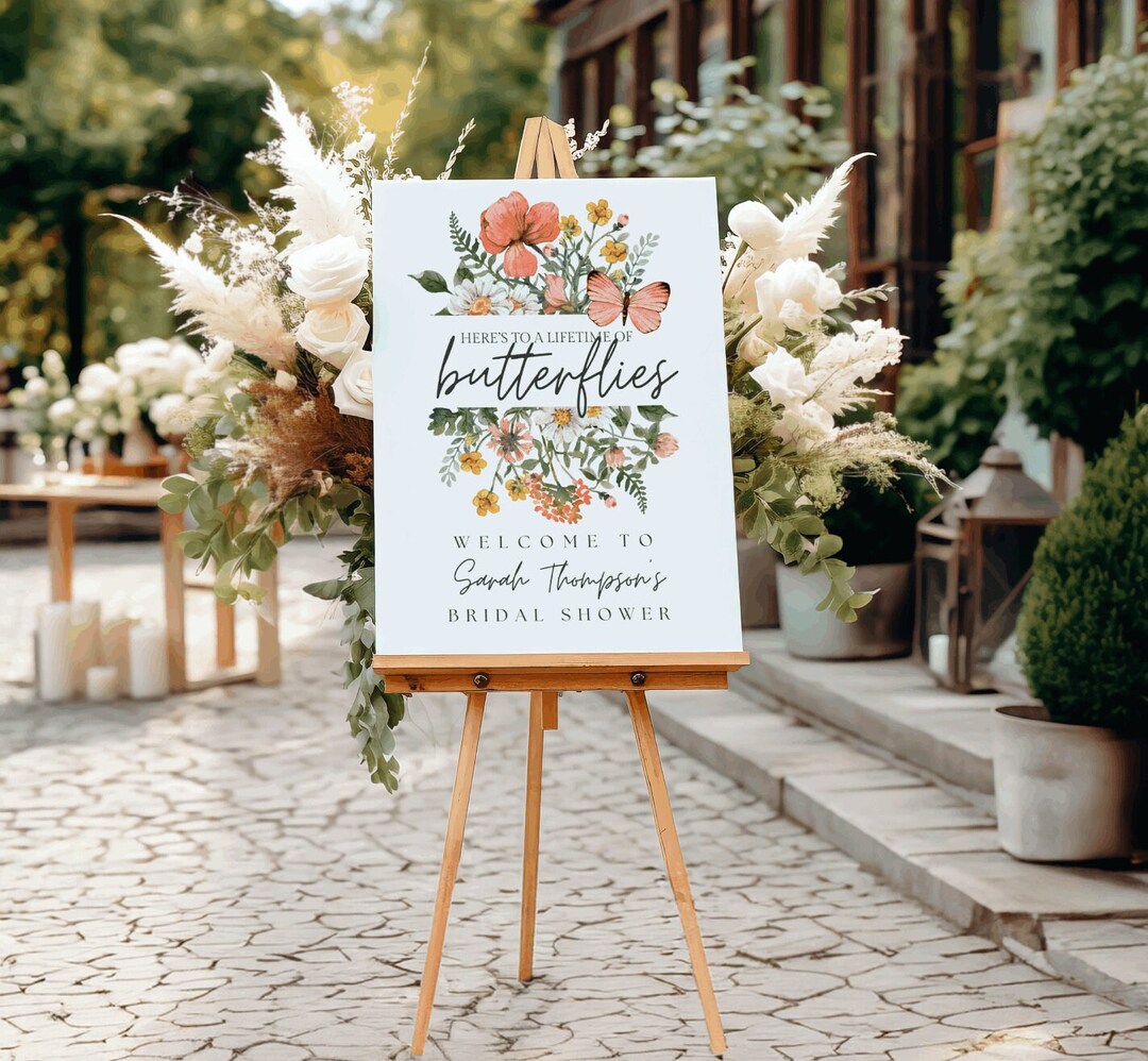 Spring Floral Bridal Shower Welcome Sign, Wildflower Bridal Shower ...
