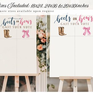 Boots or Bows Gender Reveal Sign - Printable Template - Editable Boots ...