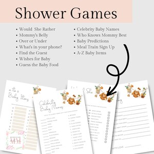 Girl Fall Clothesline Baby Shower Games, Fall Baby Shower Games ...