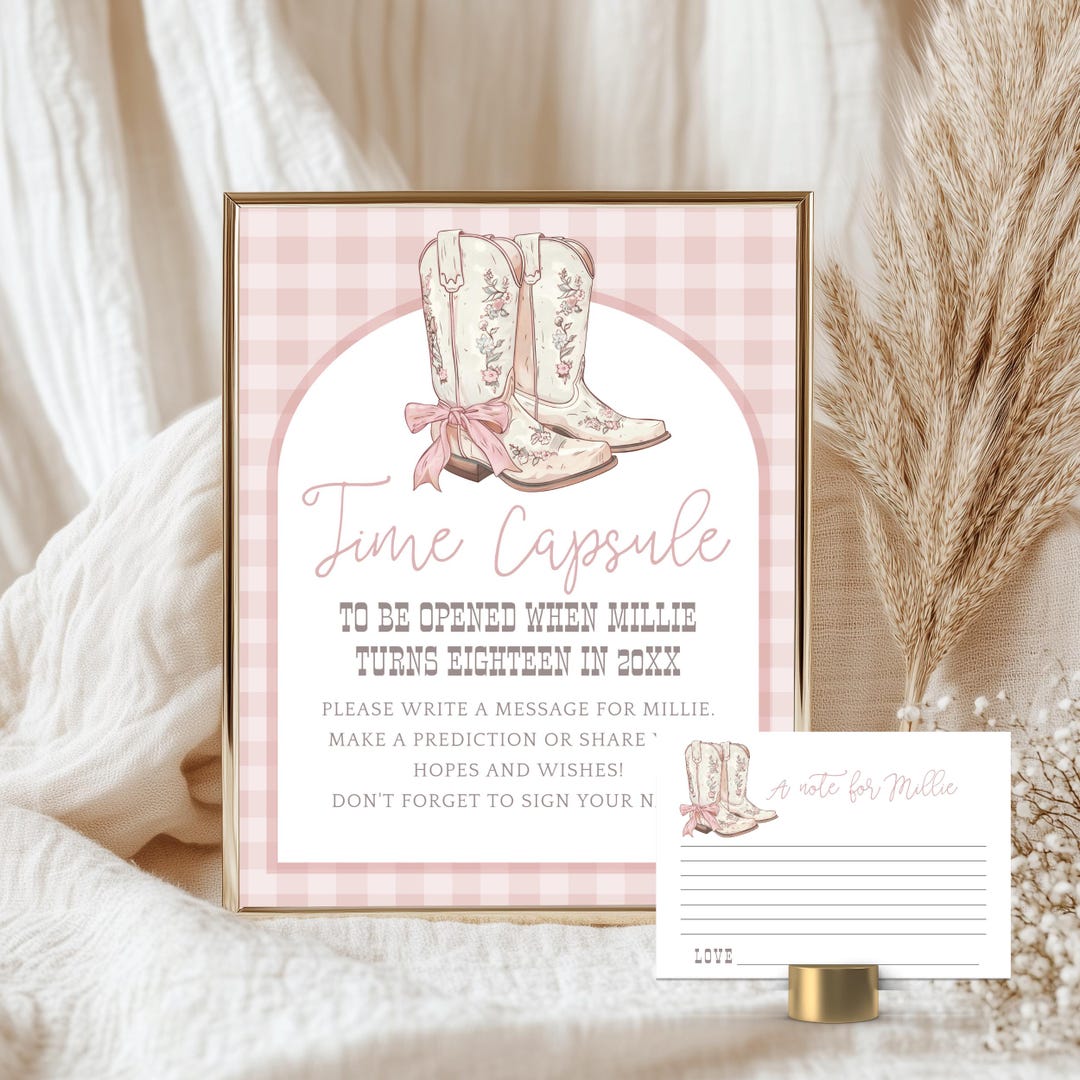 First Rodeo Time Capsule Template - Birthday Party Decor - Editable ...