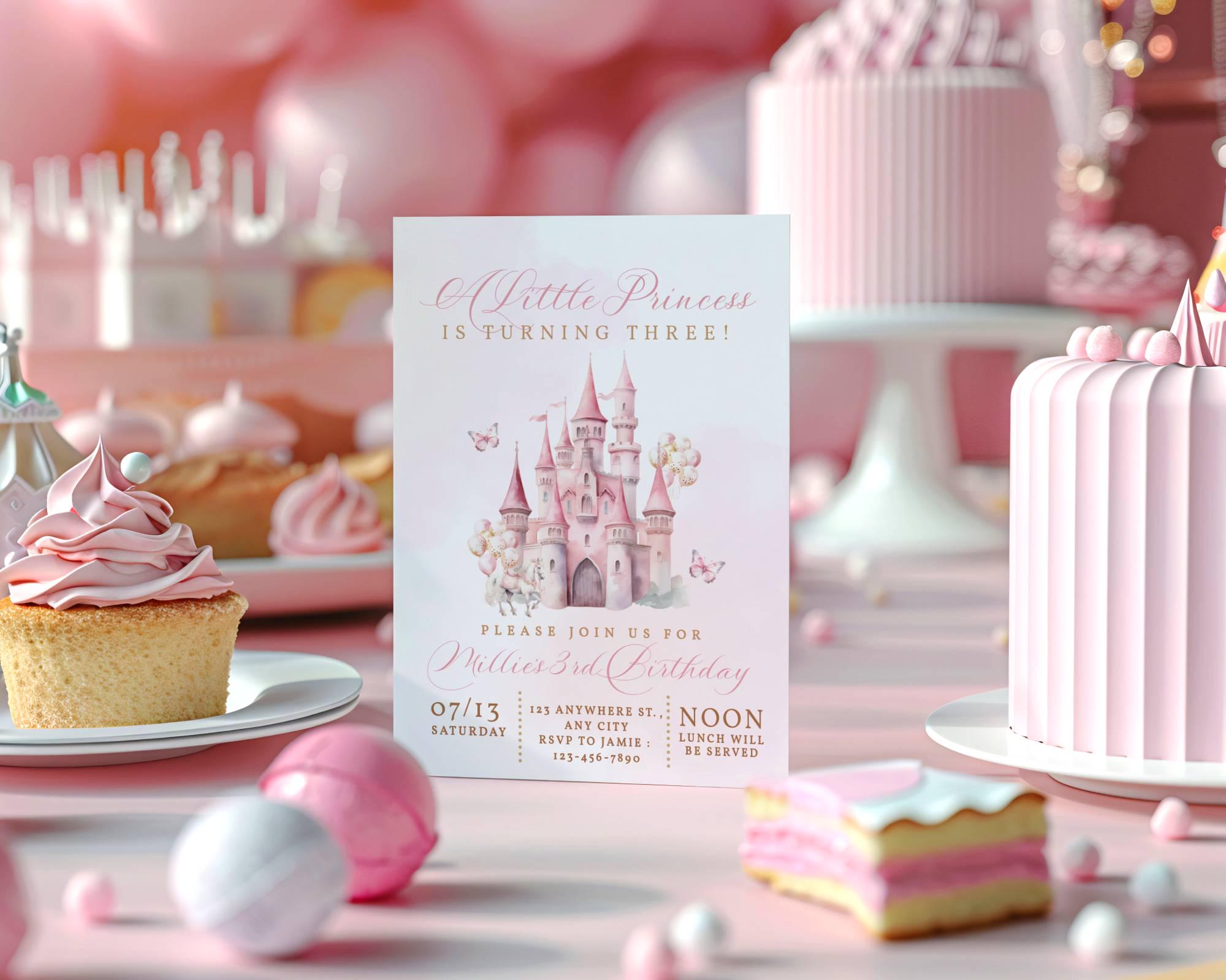 Princess 3rd Birthday Invitation, 3rd Birthday Invite, Princess ...
