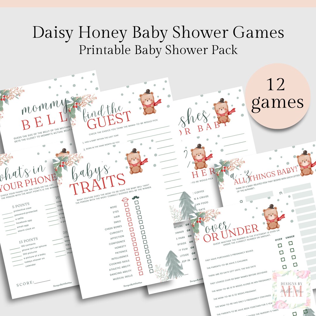 Merry Little Baby Shower Games Winter Baby Shower Christmas - Etsy