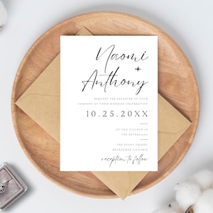 Wedding Invitation Cursive, Script Font | Wedding Invitation Template ...