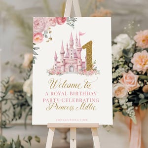 Princess Welcome Sign 1st Birthday - Printable Template - Editable ...
