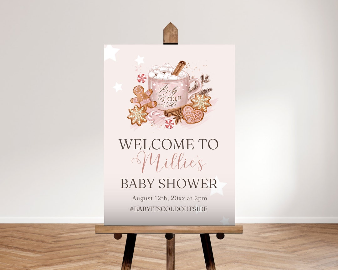 Baby It's Cold Outside Baby Shower Welcome Sign, Snow Baby Shower Decor ...