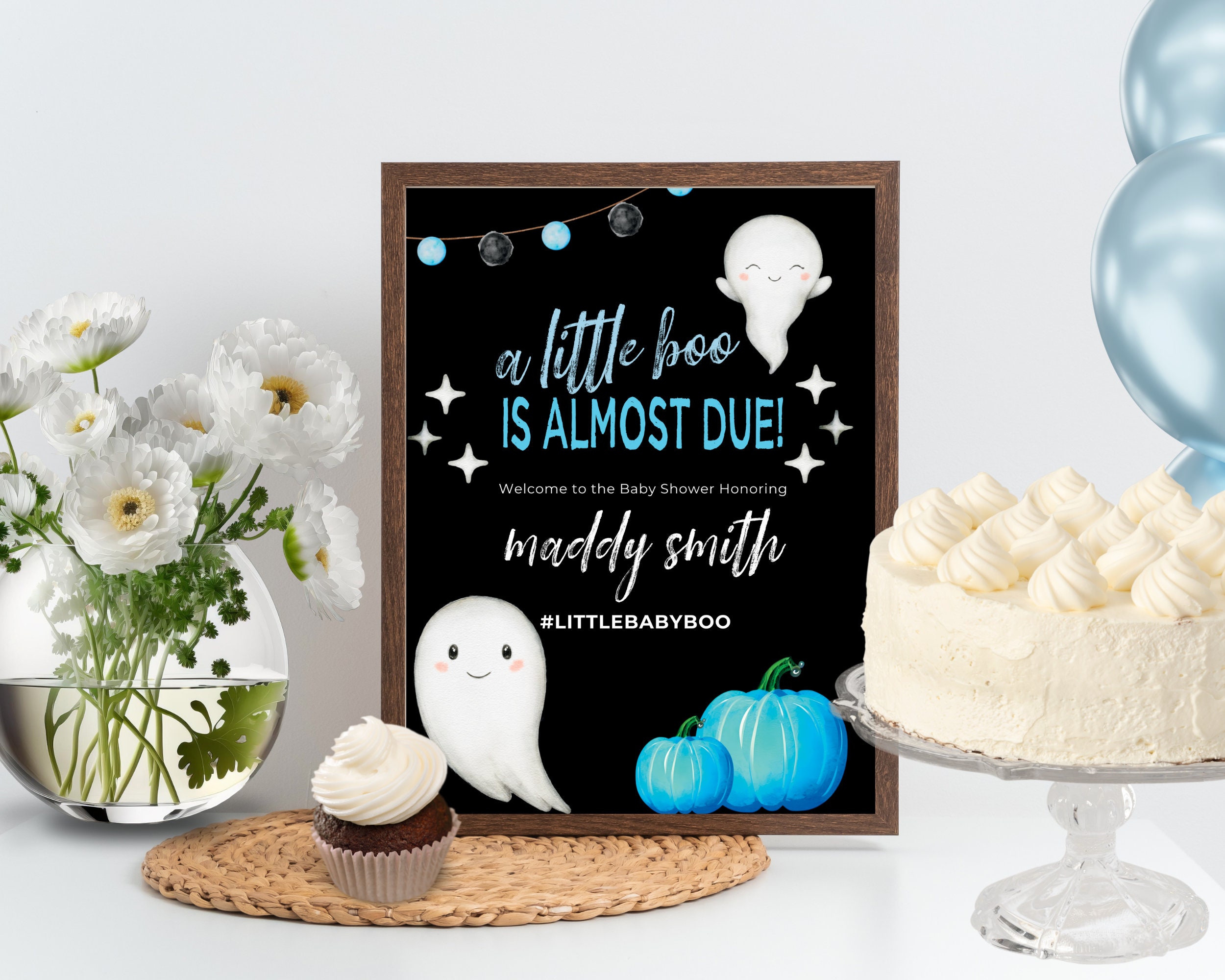 A Little Boo is Due Welcome Sign Boys, Halloween Baby Shower Decor ...