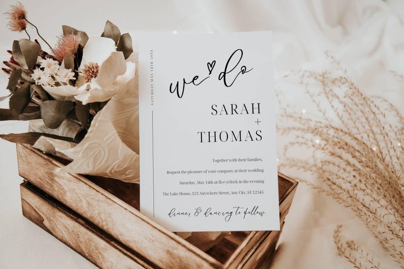 We Do Wedding Invitation Template, Instant Download, Modern Wedding ...