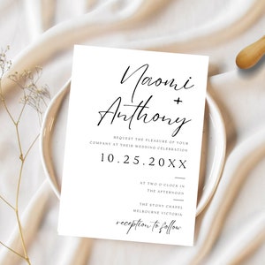 Wedding Invitation Cursive, Script Font | Wedding Invitation Template ...