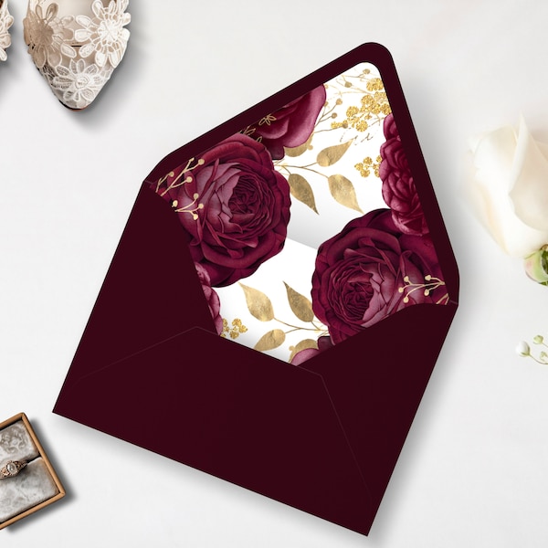 Burgundy Envelopes - Etsy