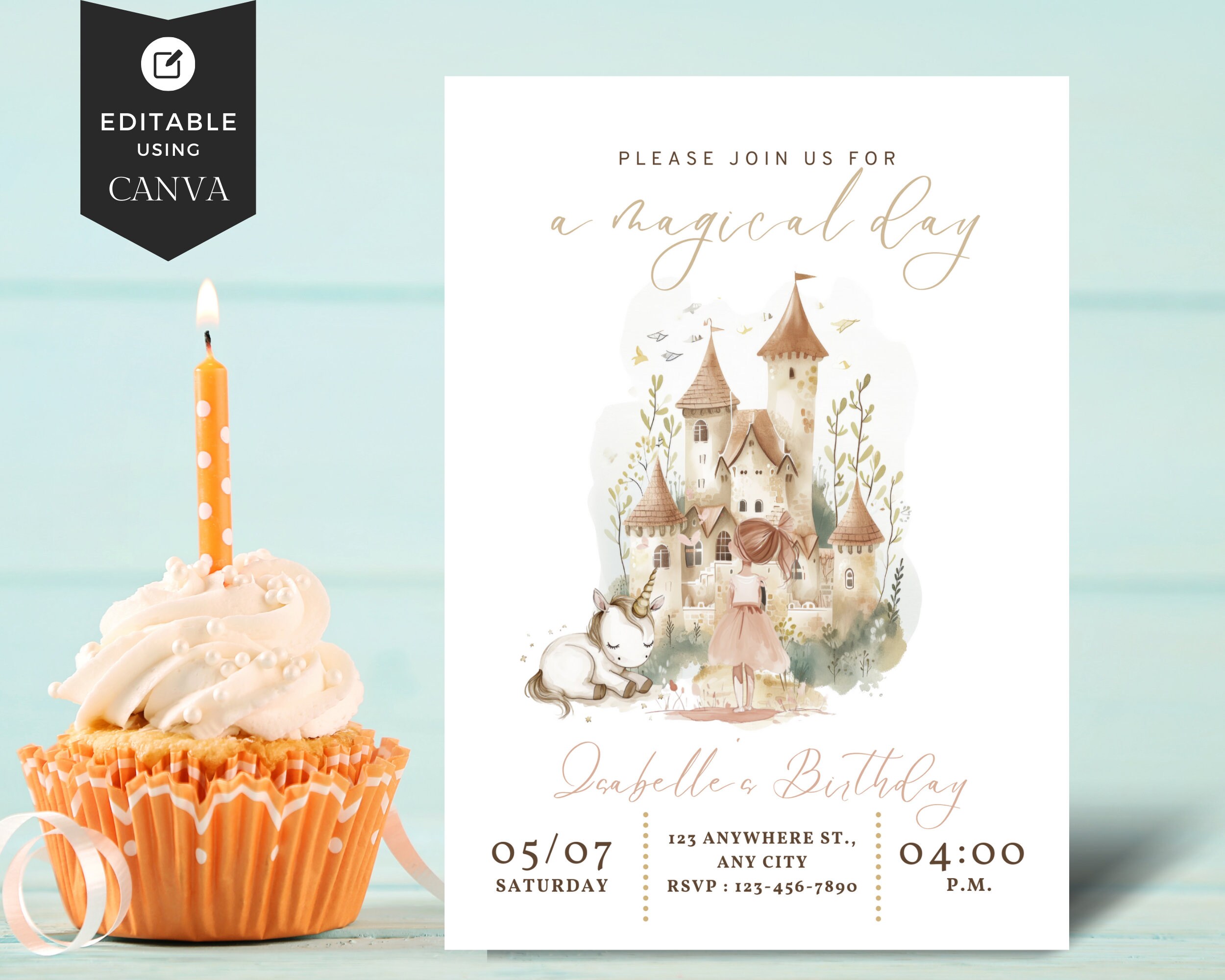 Fairytale Birthday Invitation, Storybook Birthday Invitation , Unicorn ...