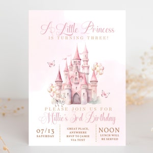 Princess 3rd Birthday Invitation, 3rd Birthday Invite, Princess ...