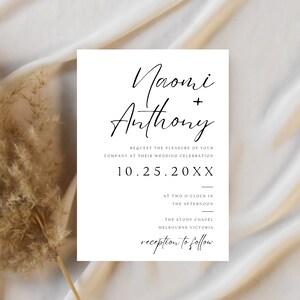 Wedding Invitation Cursive, Script Font | Wedding Invitation Template ...