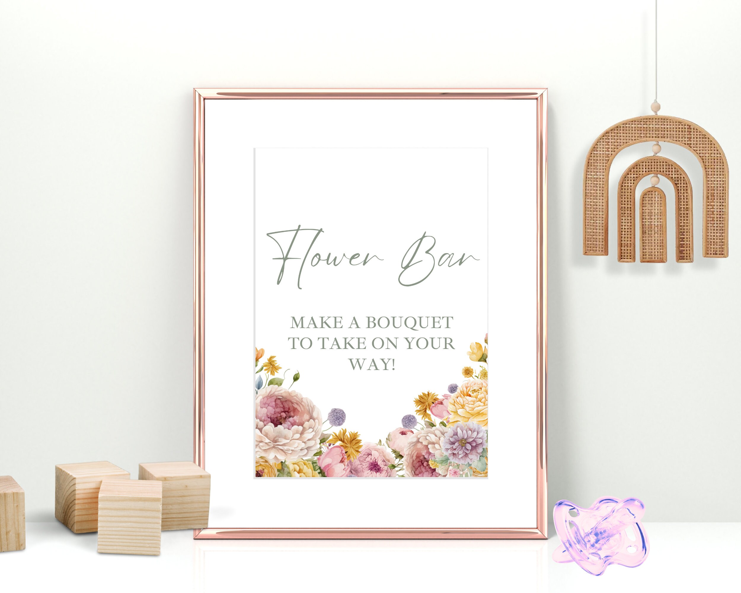 Bloom Bar Sign Baby Shower, Flower Bar Sign, Baby in Bloom Baby Shower ...