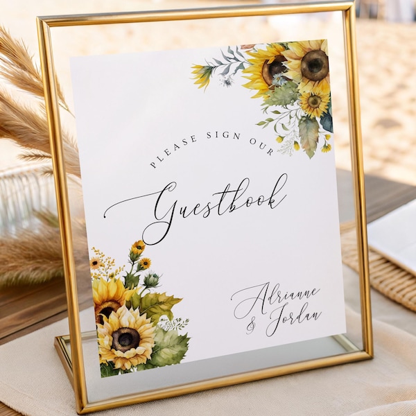 Sunflower Guest Book - Etsy