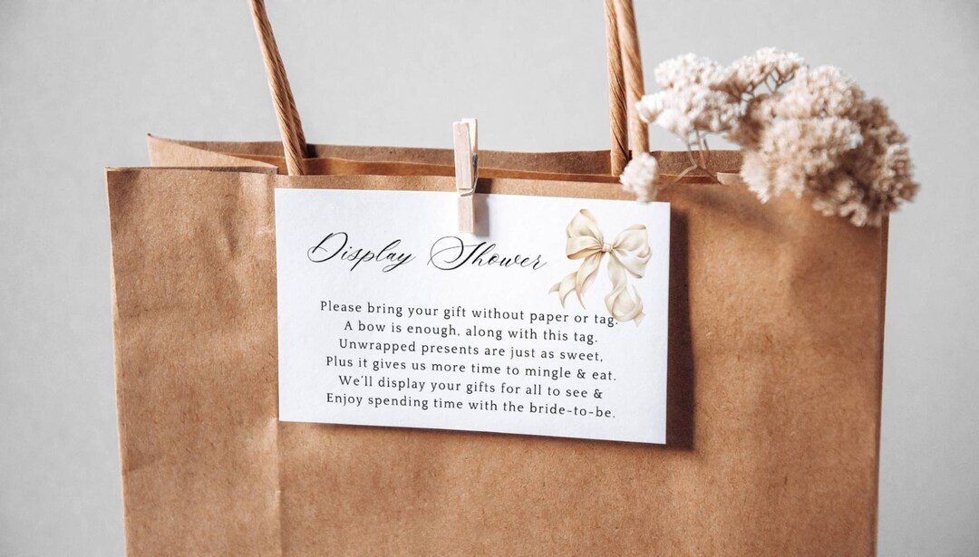 Display Shower Insert | Unwrapped Gift Request | Bridal Shower ...
