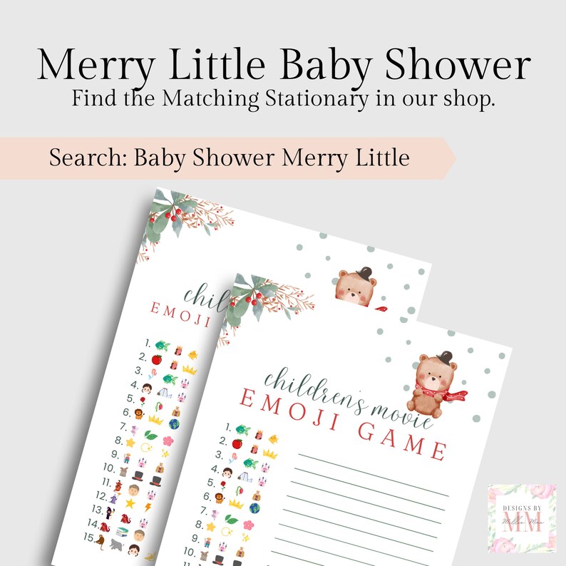 Merry Little Baby Shower Games Winter Baby Shower Christmas - Etsy