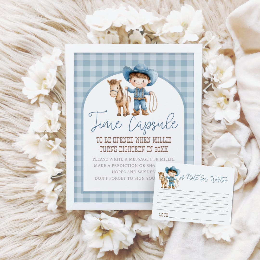 First Rodeo Time Capsule Template - Birthday Party Decor - Editable ...