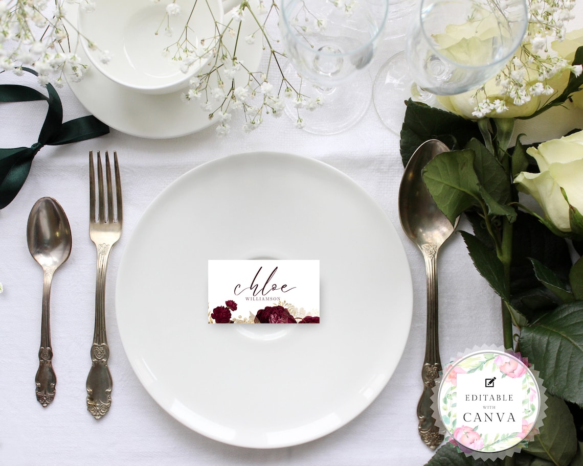 Wedding Place Cards | Printable Place Cards Template | Canva Instant ...